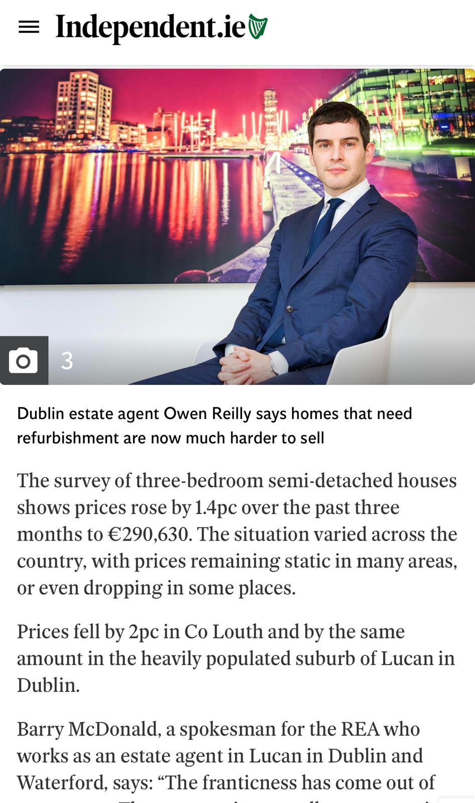 Owen Reilly view on current market conditions in The Sunday Independent ...